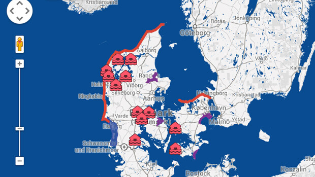 GRAFIK: Her bliver Danmark oversvømmet, når vandet stiger | Indland | DR