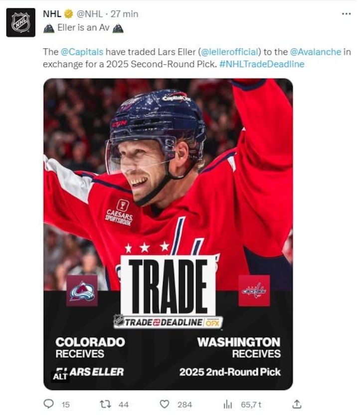 NHL-dansker i stort skifte: Lars Eller skal spille for Stanley Cup ...