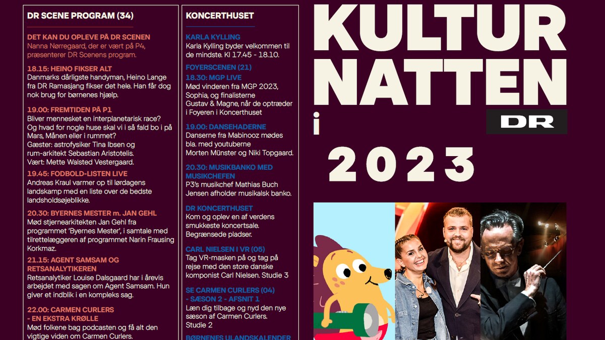 Hent hele programmet for Kulturnatten i DR Byen | Kulturnatten | DR