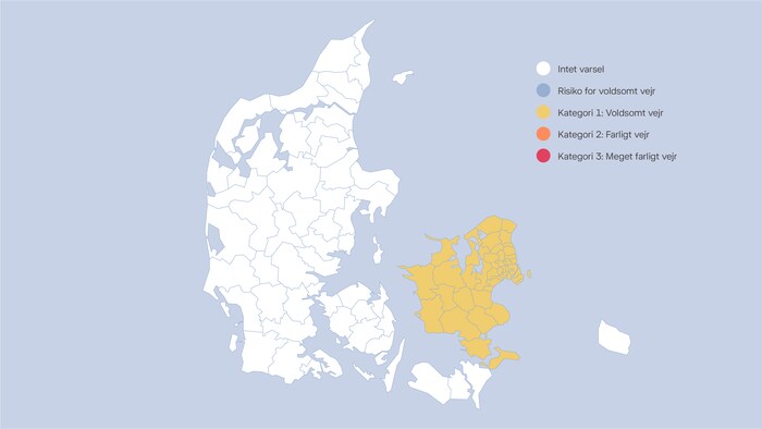 DMI udsender varsel om kraftig regn på Sjælland og Møn | Nyheder | DR