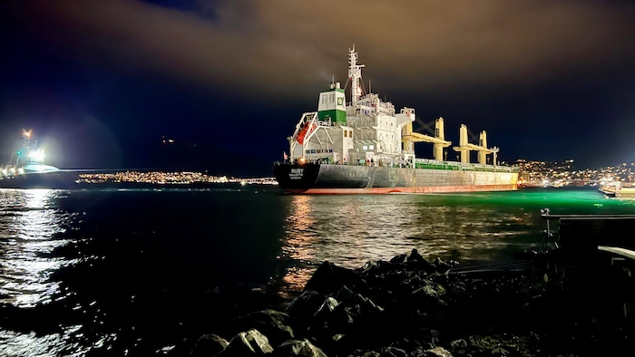 Fragtskib med sprængfarlig ladning driver i venteposition nord for ...