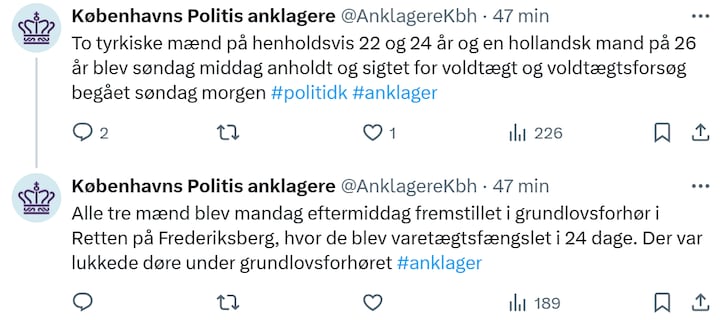 Tre mænd varetægtsfængsles i voldtægtssag | Nyheder | DR